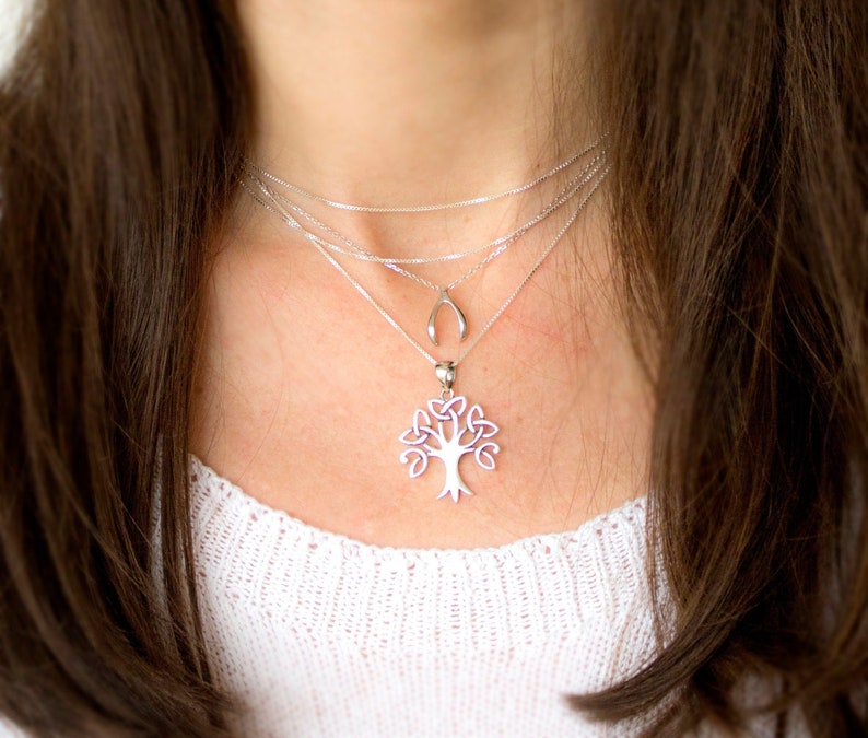 Trinity Tree of Life Pendant Necklace Celtic Triquetra Tree - Etsy