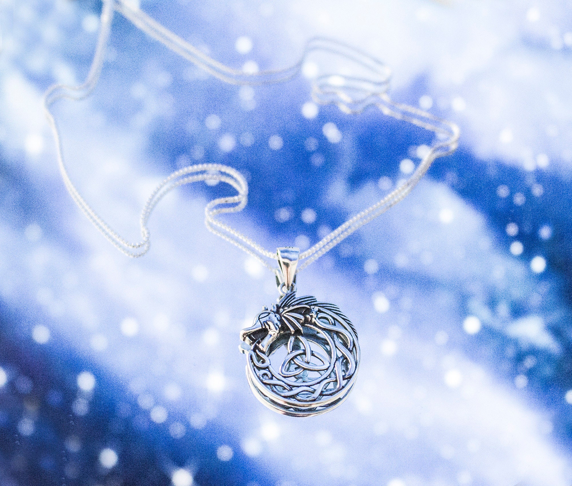 Celtic Dragon Triquetra Knot Pendant Trinity Knot Dragon | Etsy