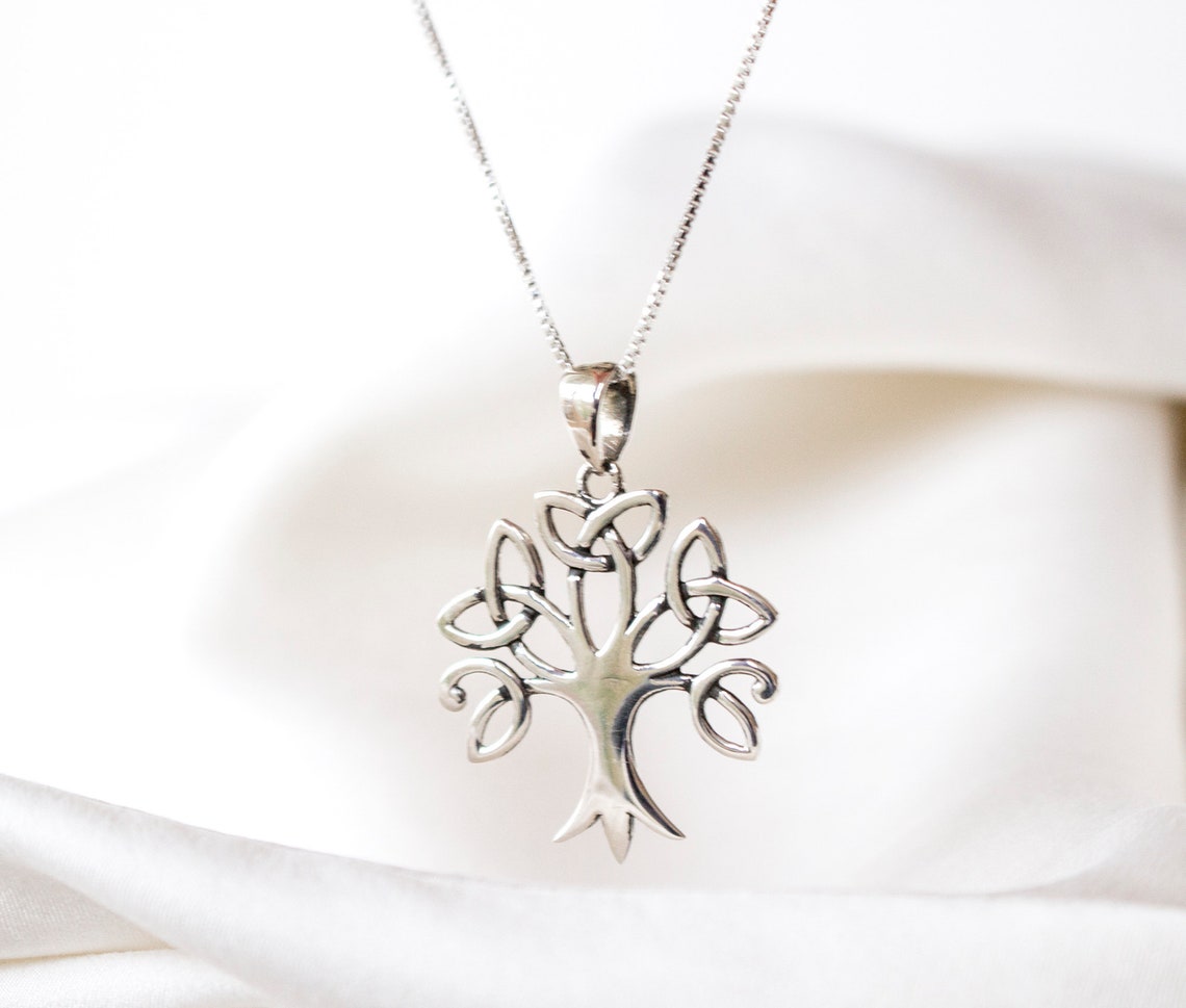 Trinity Tree of Life Pendant Necklace Celtic Triquetra Tree | Etsy