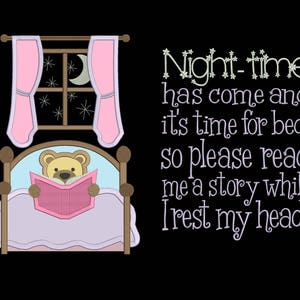 Bedtime Bear Reading Cushion Book Pocket Pillow Embroidery Machine ...