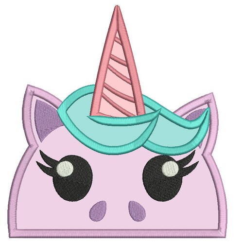 Instant Download Unicorn Face Applique Machine Embroidery | Etsy