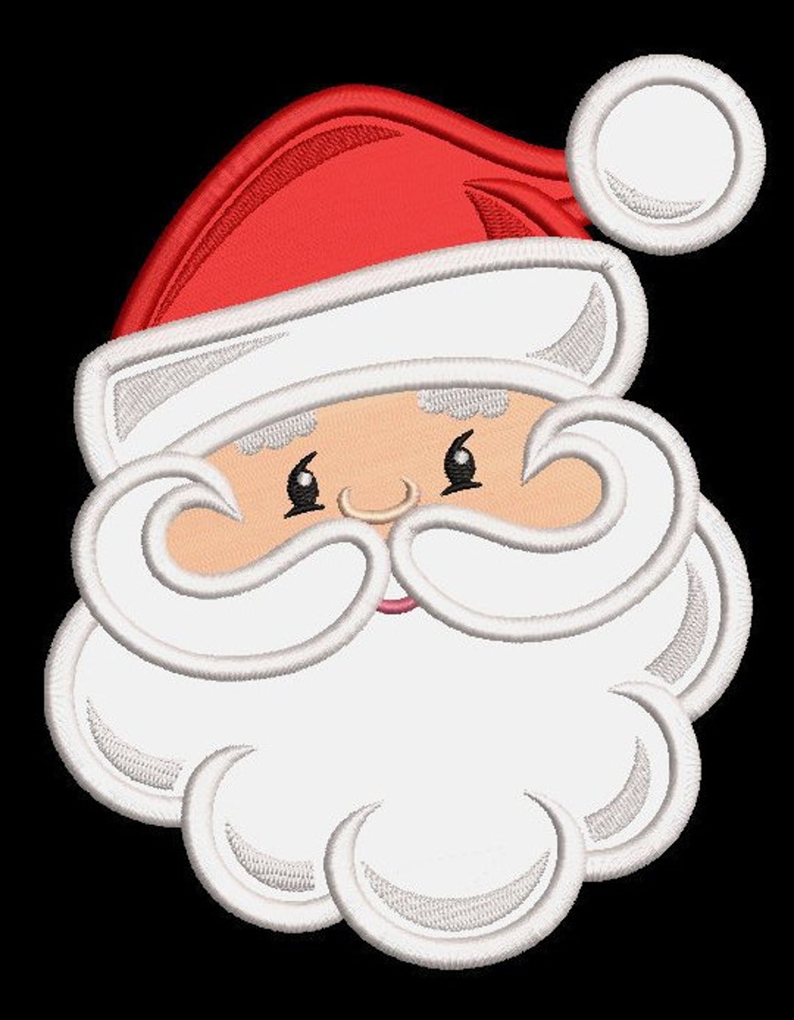 Santa Face Applique 2 Styles Included Embroidery Machine Design File 3 ...