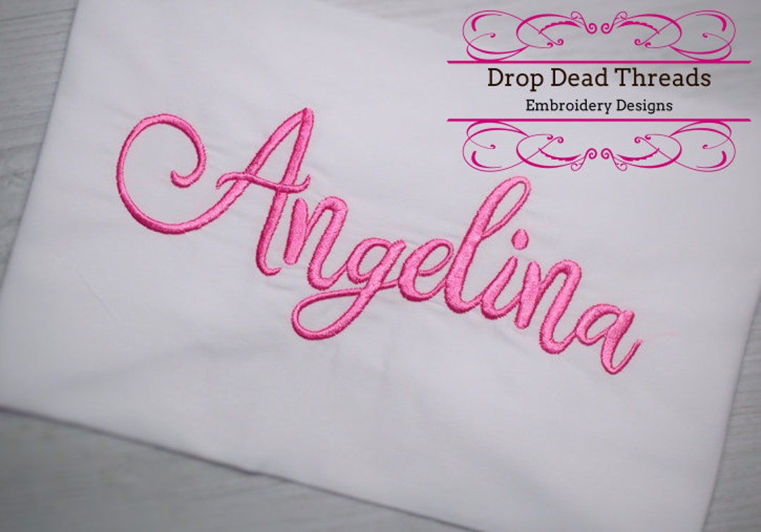 Angelina Script Machine Embroidery Font Alphabet Design File 3 Sizes BX ...
