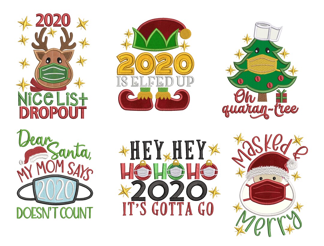 Humorous Christmas Quotes Bundle of 6 Designs - Masked Christmas ...