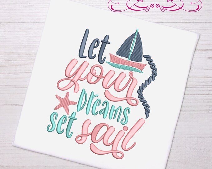 Let Your Dreams Set Sail 44x9 Sail Boat Vinyl Wall Decal Decor Wall ...