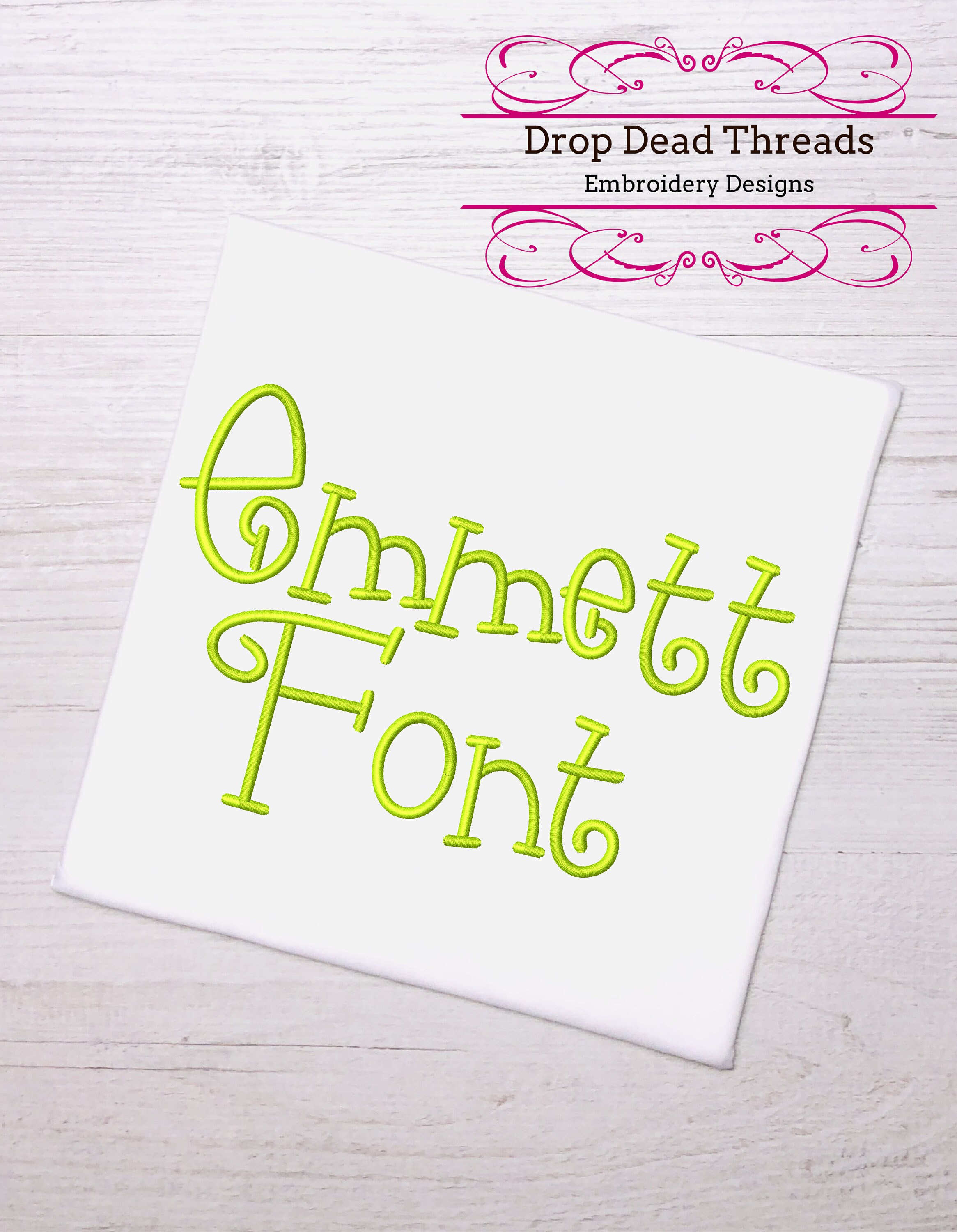 Emmett Machine Embroidery Font Design File Six Sizes Includes - Etsy