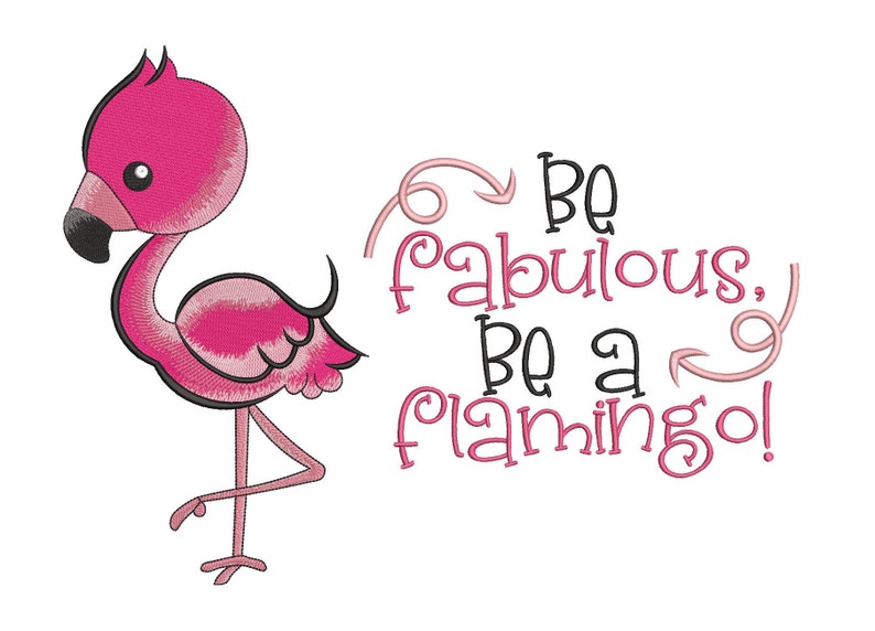 Fabulous Flamingo Cushion Book Pocket Pillow Embroidery Machine Design ...