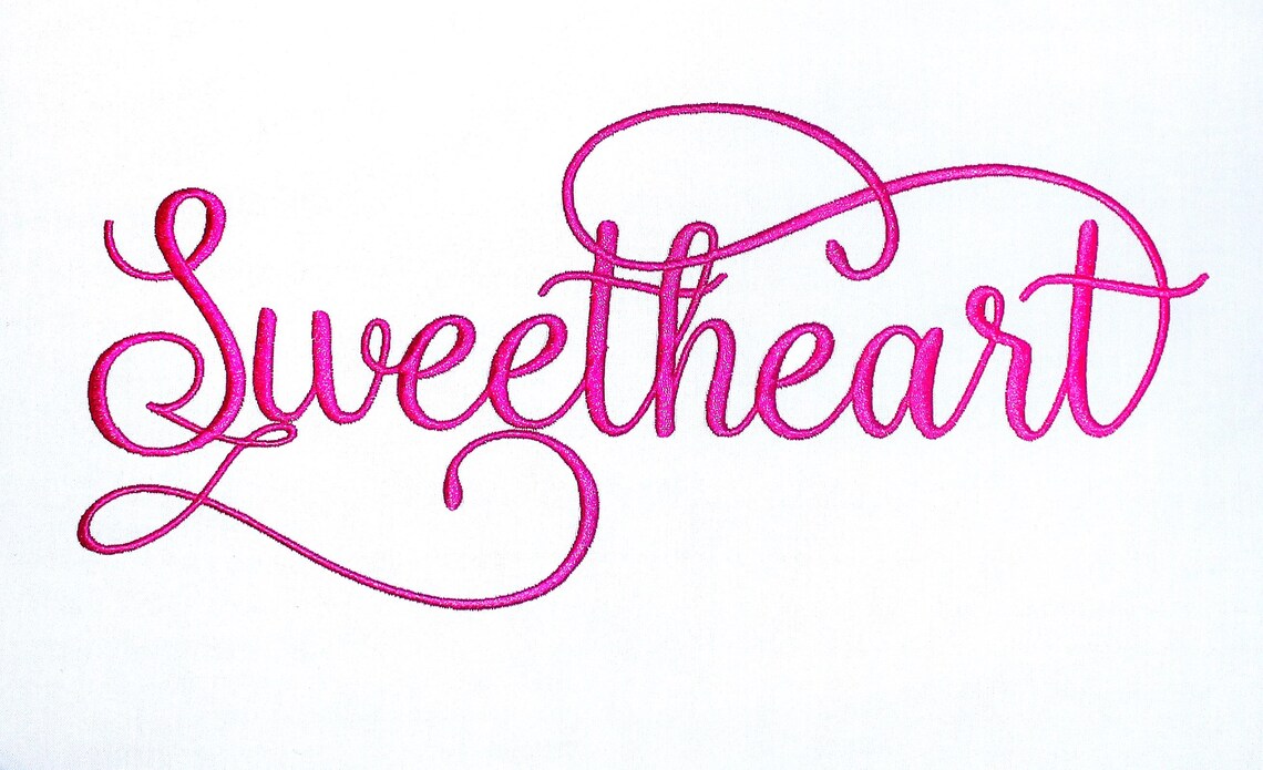 Sweetheart Machine Embroidery Font Alphabet Design File Four - Etsy