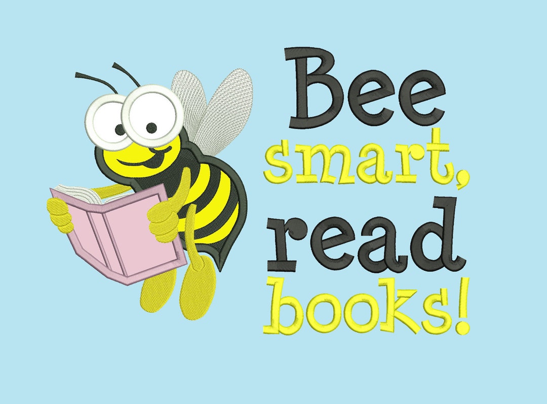 Bee Smart Reading Cushion Book Pocket Pillow Embroidery Machine Design ...