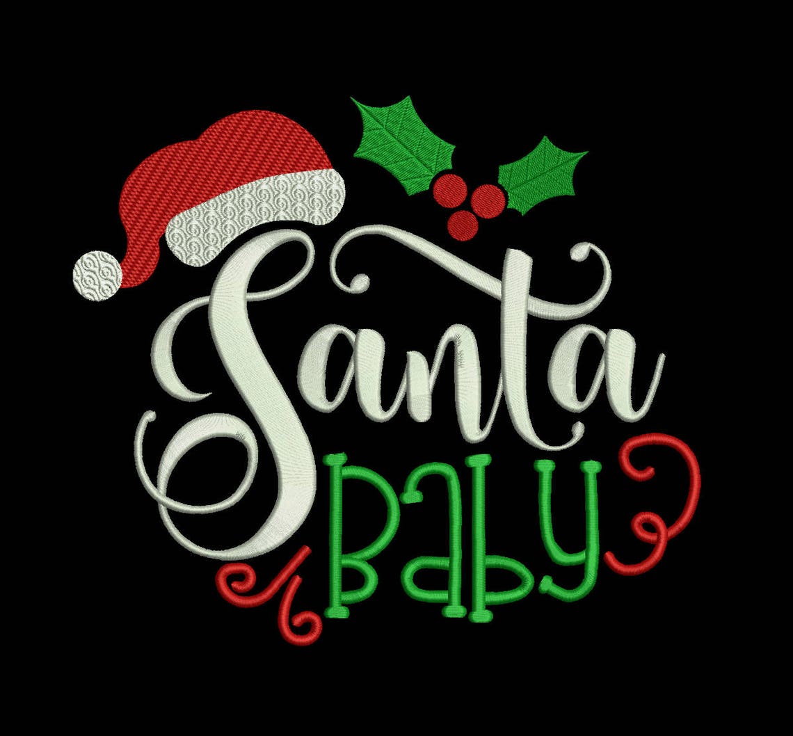 Santa Baby Christmas Embroidery Machine Design Files 3 Sizes Included ...