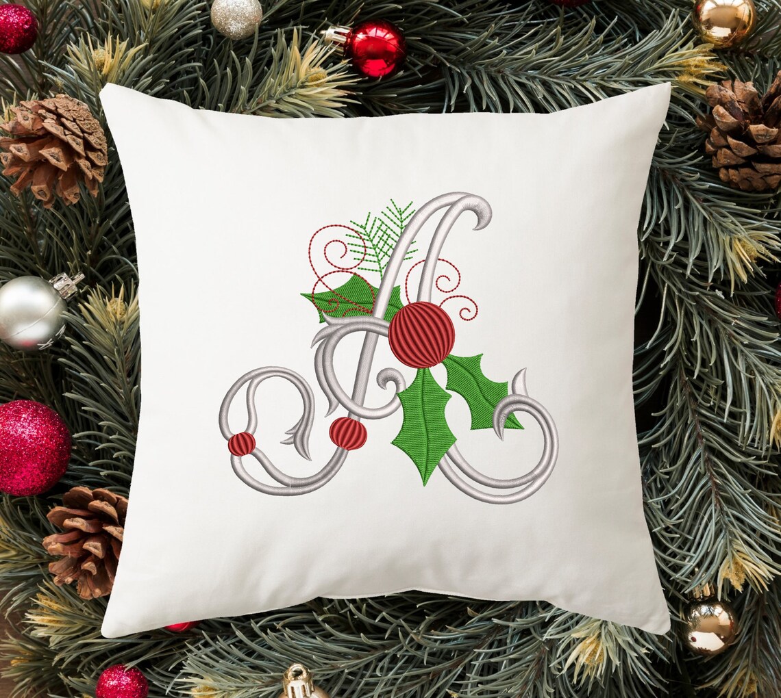 Products Christmas Monogram Alphabet Set 5 Sizes Machine - Etsy