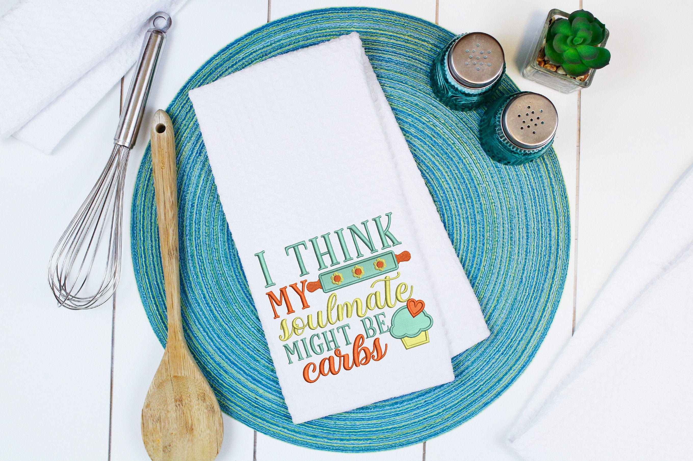 Funny retro kitchen puns I think my soulmate might be carbs | Etsy