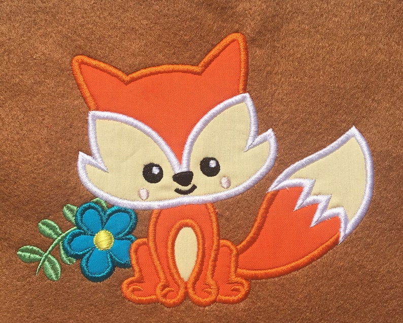 Cute Fox Applique Design Embroidery Machine Design File 3 - Etsy