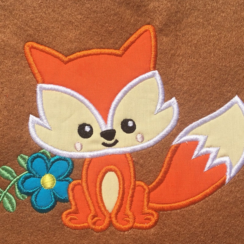 Fox Applique Design - Etsy