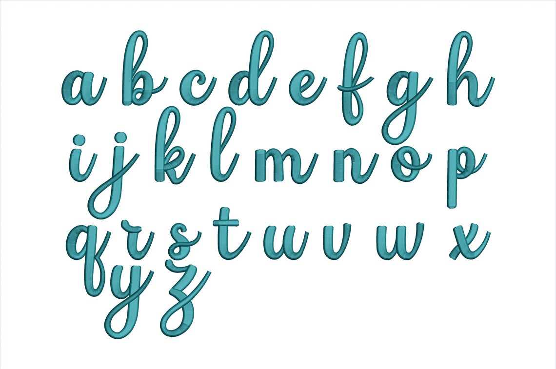 Alyssa Script Machine Embroidery Font Alphabet Design File 4 Sizes ...