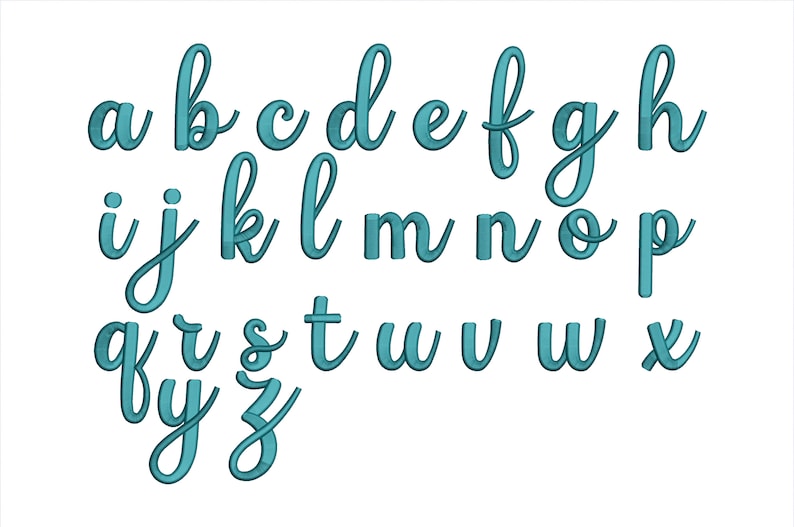 Alyssa Script Machine Embroidery Font Alphabet Design File 4 Sizes ...