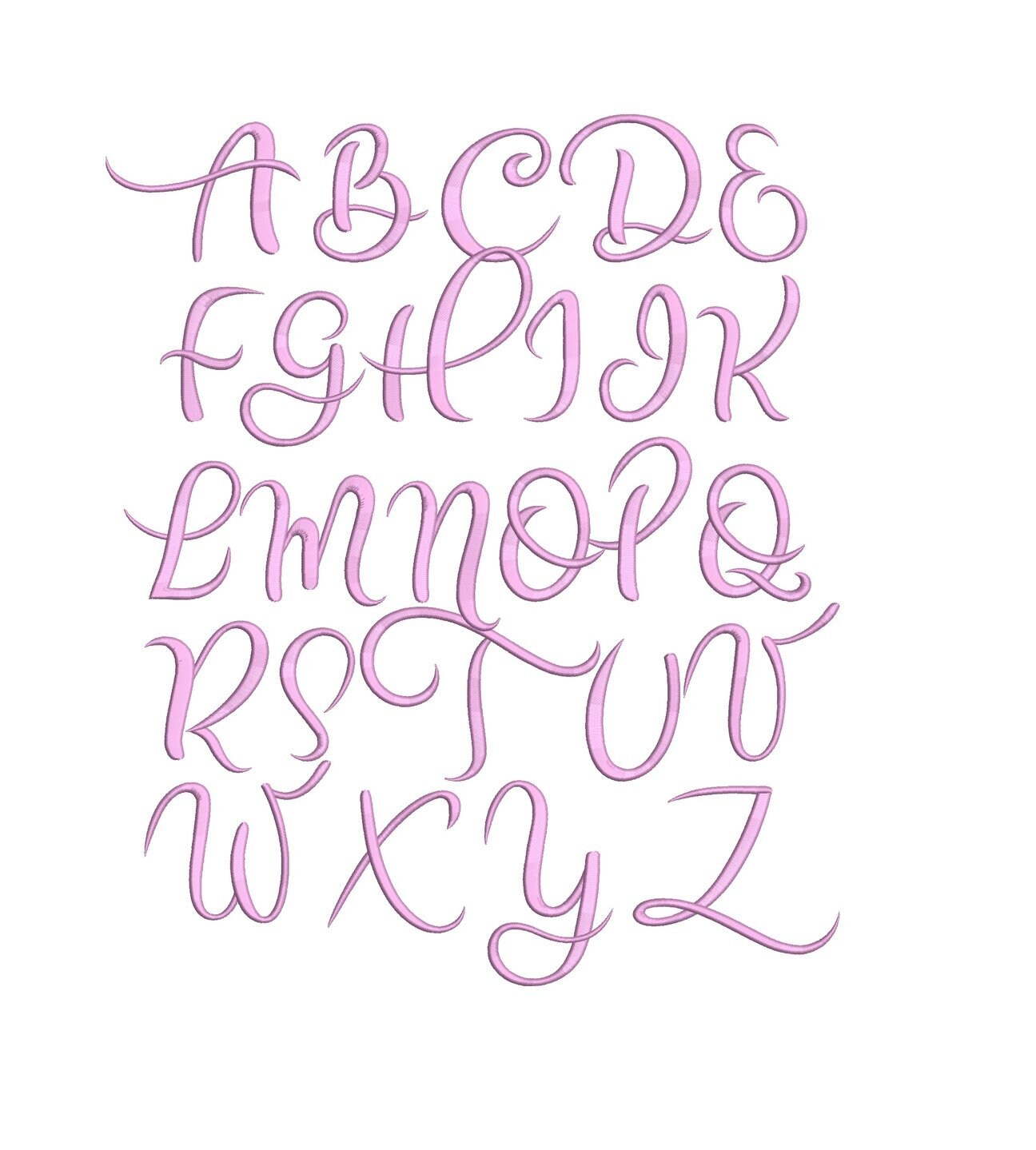 Hayden Script Machine Embroidery Font Alphabet Design File - Etsy