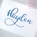 Hayden Script Machine Embroidery Font Alphabet Design File Four Sizes ...