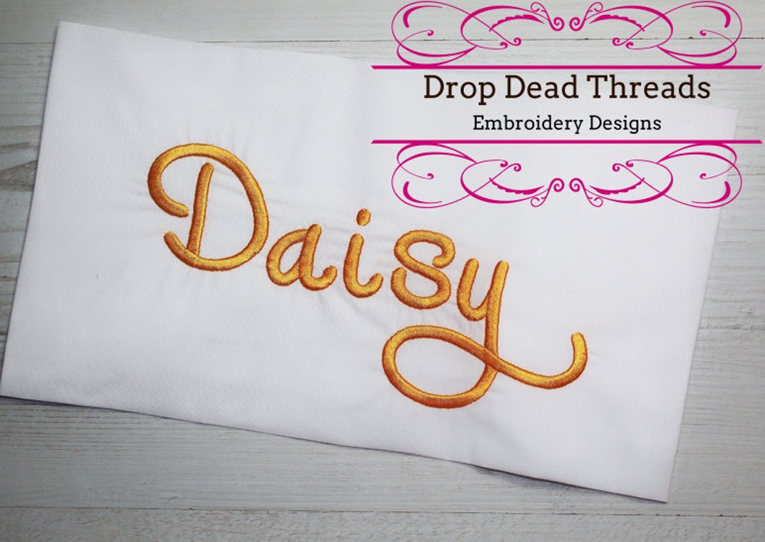Daisy Script Machine Embroidery Font Alphabet Design File 3 Sizes and ...