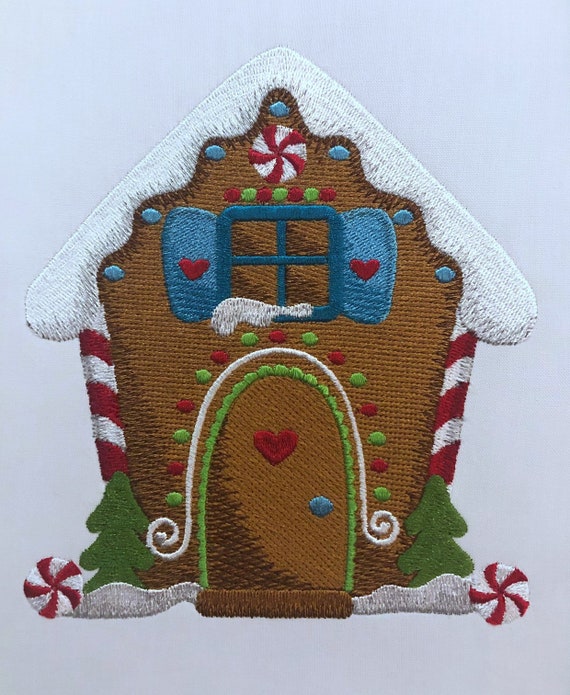 Gingerbread House Full Stitch Christmas Machine Embroidery | Etsy