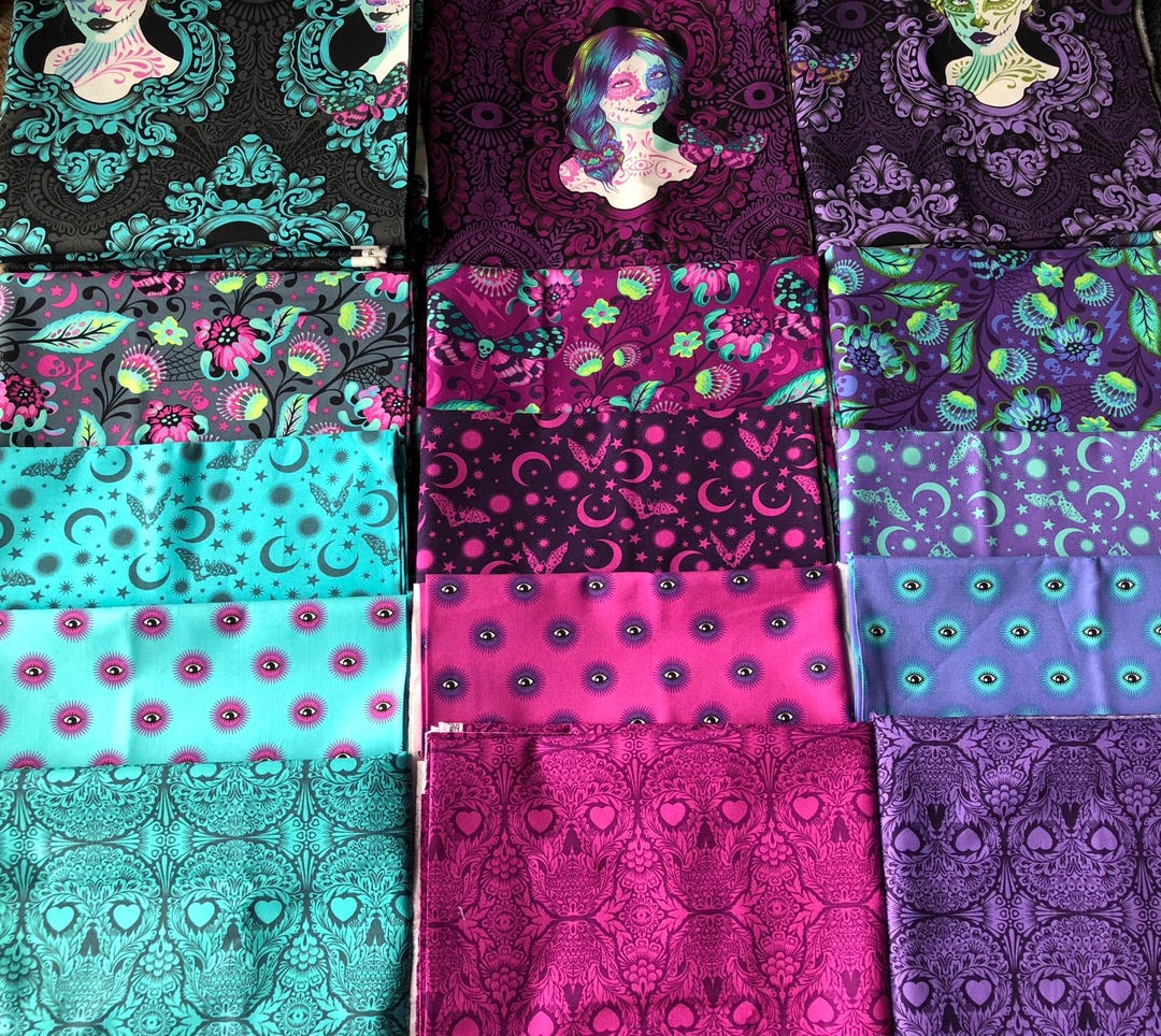 15 Piece Tula Pink De La Luna Fat Quarter Bundle Rare OOP - Etsy