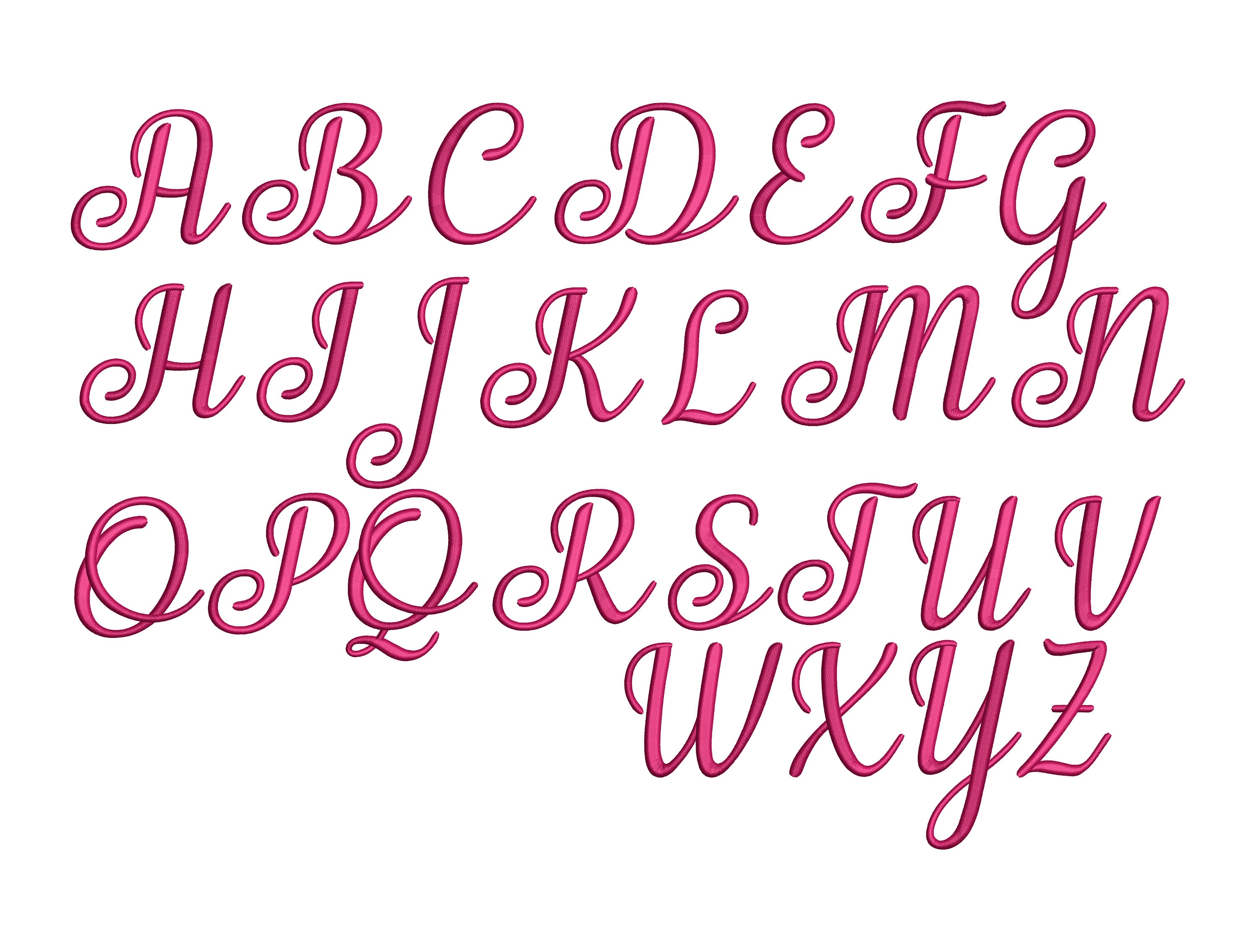 Fancy Curly Machine Embroidery Monogram Font Script 1,2,3 Inches ...