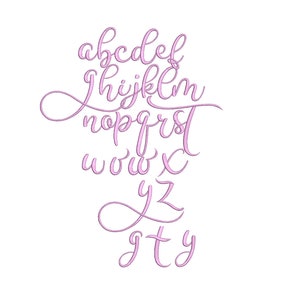 Hayden Script Machine Embroidery Font Alphabet Design File Four Sizes ...