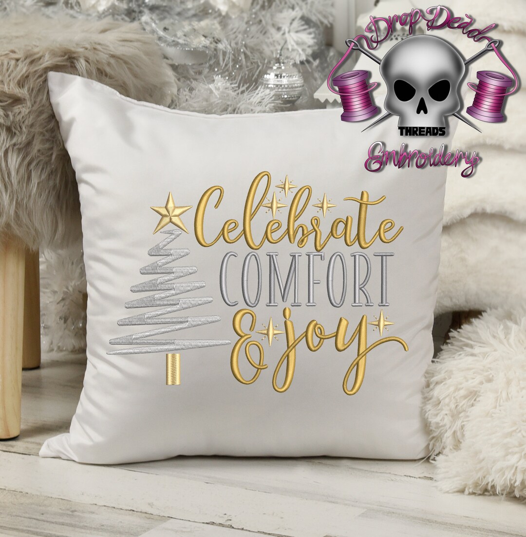 Gold & Silver Christmas - Celebrate Comfort and Joy Embroidery Machine ...