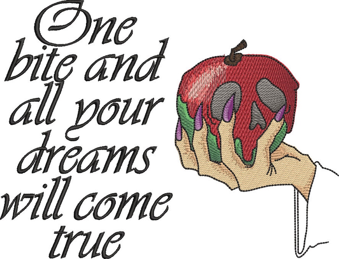 Snow White Poisoned Apple 4 Images Styles Included Embroidery Machine ...