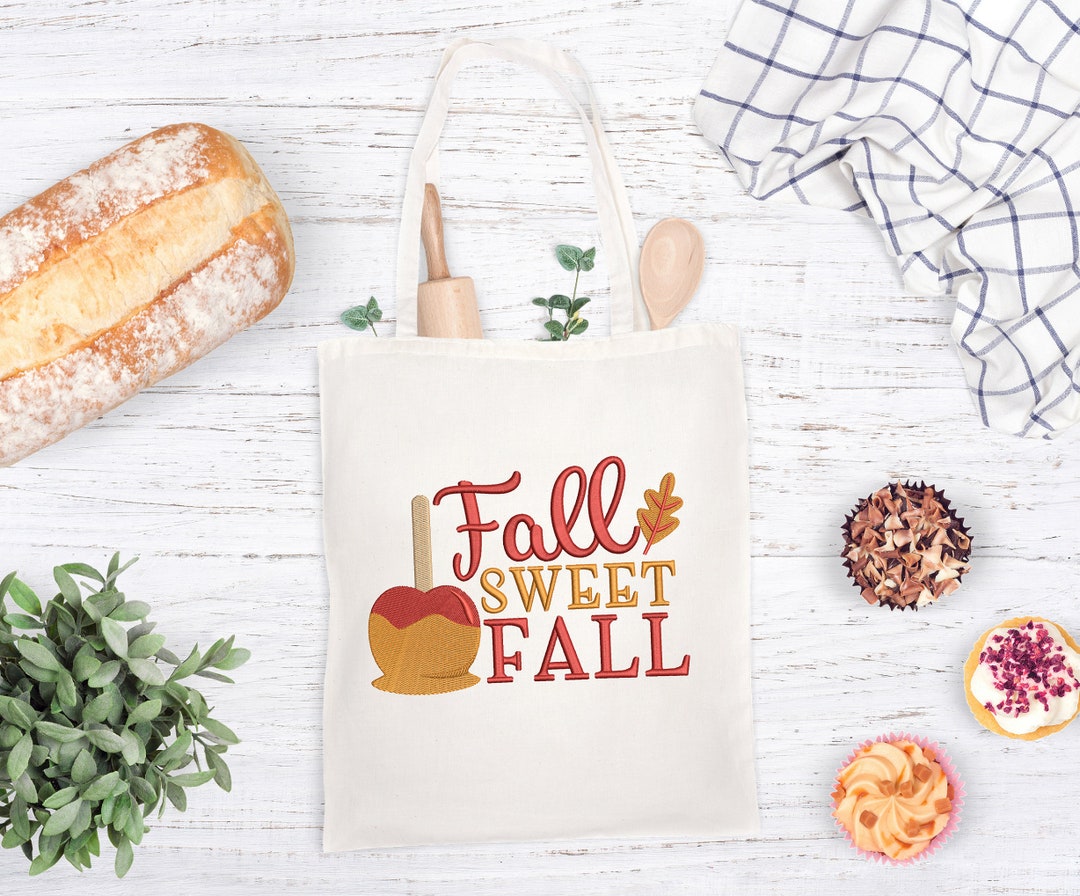 Fall Sweet Fall Autumn Embroidery Machine Design 3 Sizes Candy Apple ...