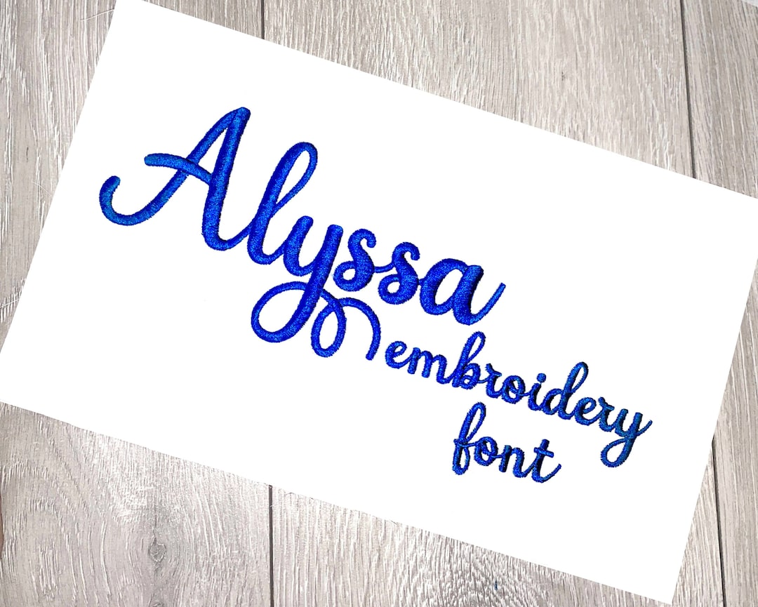 Alyssa Script Machine Embroidery Font Alphabet Design File 4 Sizes ...