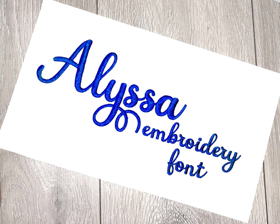 Alyssa Script Machine Embroidery Font Alphabet Design File 4 Sizes