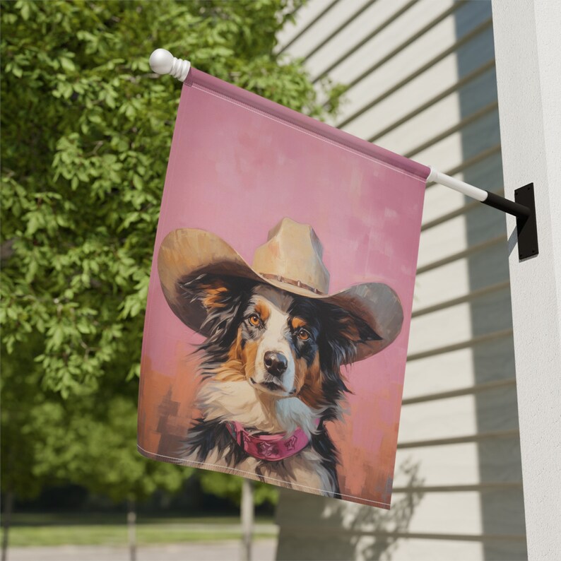 Australian Shepherd Cowboy Garden Flag: Western Dog Decor - Etsy