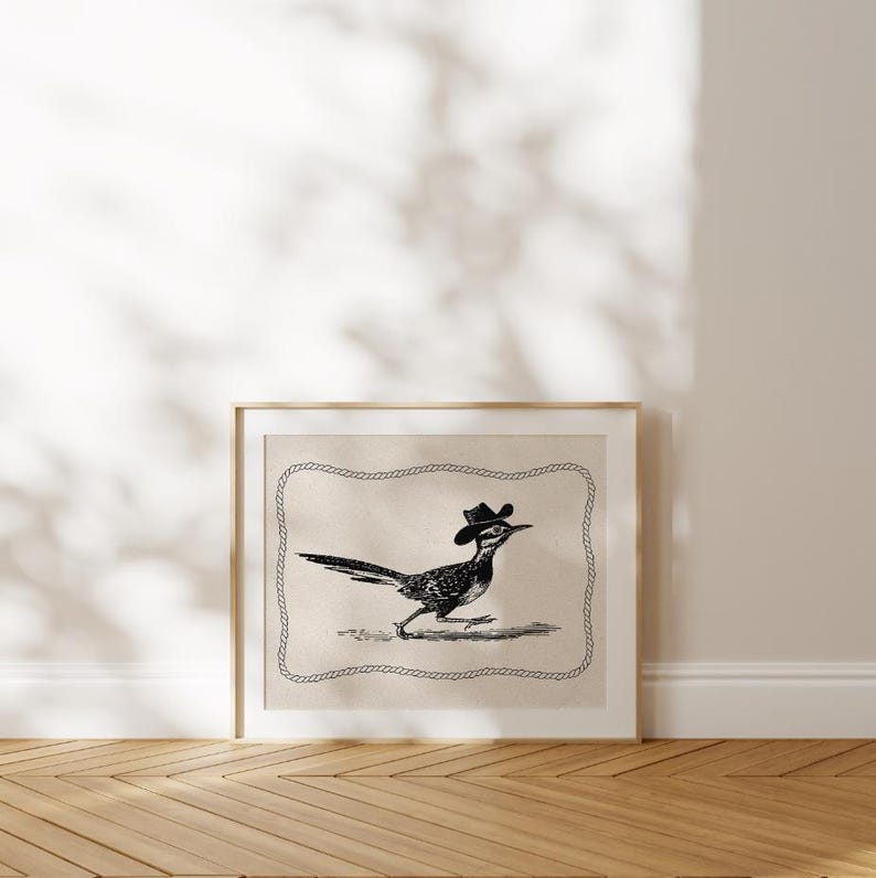 Vintage Cowboy Road Runner Print: Western Nursery Art (digital Download ...