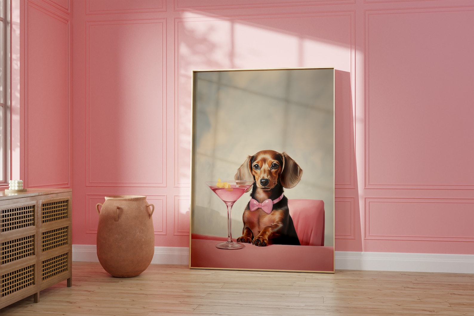 Printable Pink Dachshund Print, Funky Poster, Preppy Art, Dachshund ... Printable Pink Dachshund Print, Funky Poster, Preppy Art, Dachshund ...