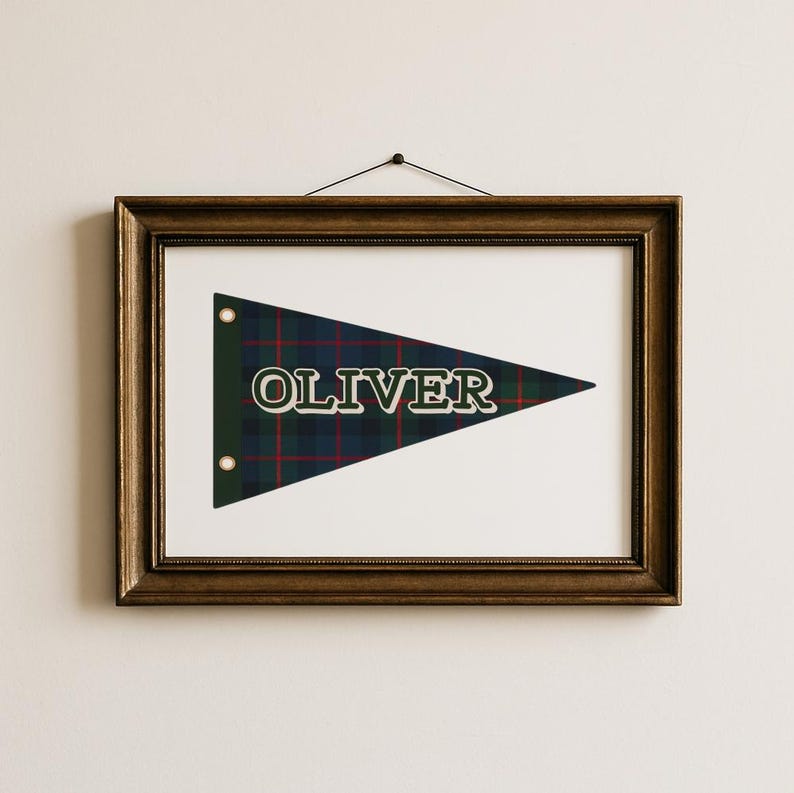 Printable Custom Name Pennant Flag Personalized Pennant Boys Room Decor ...