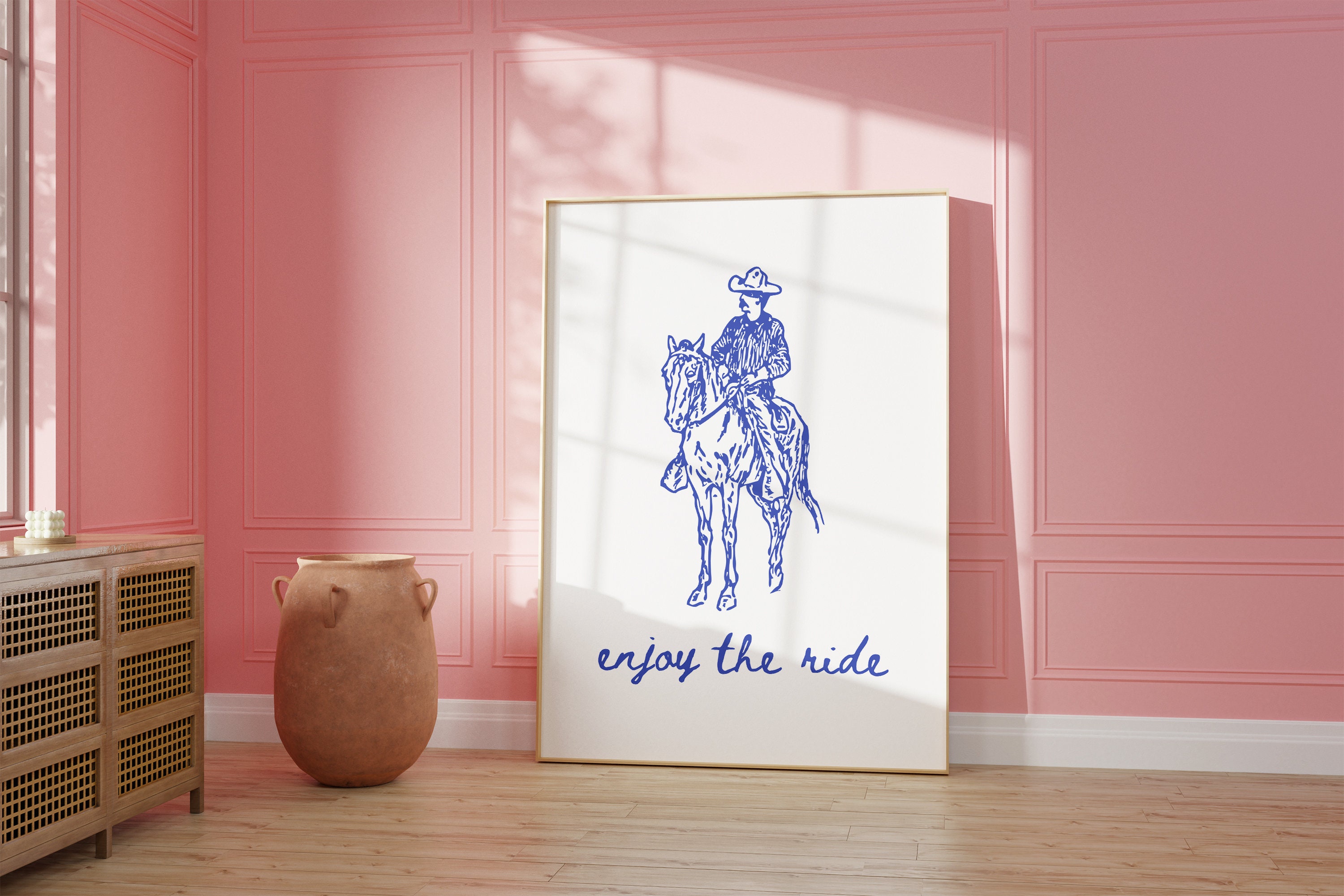 Enjoy the Ride Vintage Western Wall Art Horseback Riding Poster ...