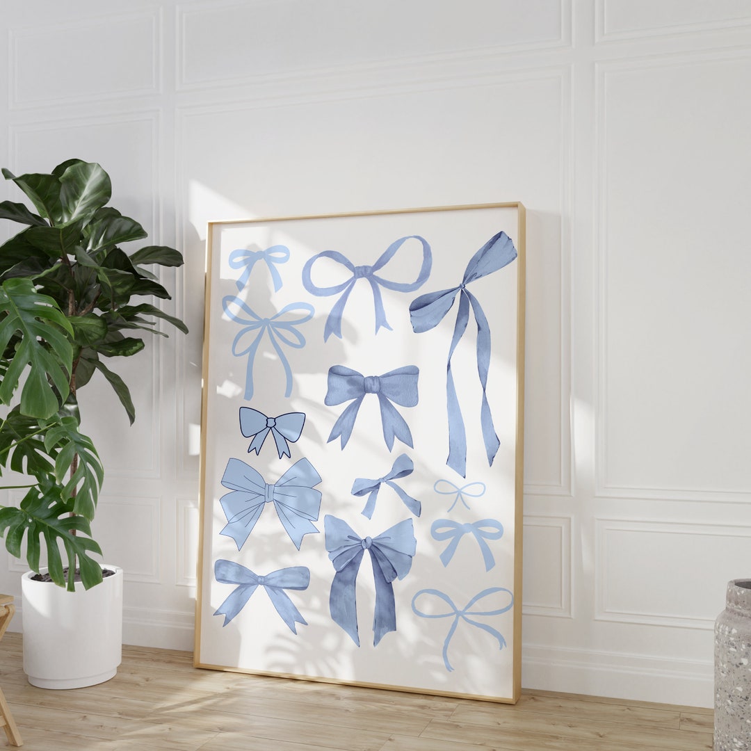 Blue Bows Wall Art Print, Coquette Decor (digital Download) - Etsy