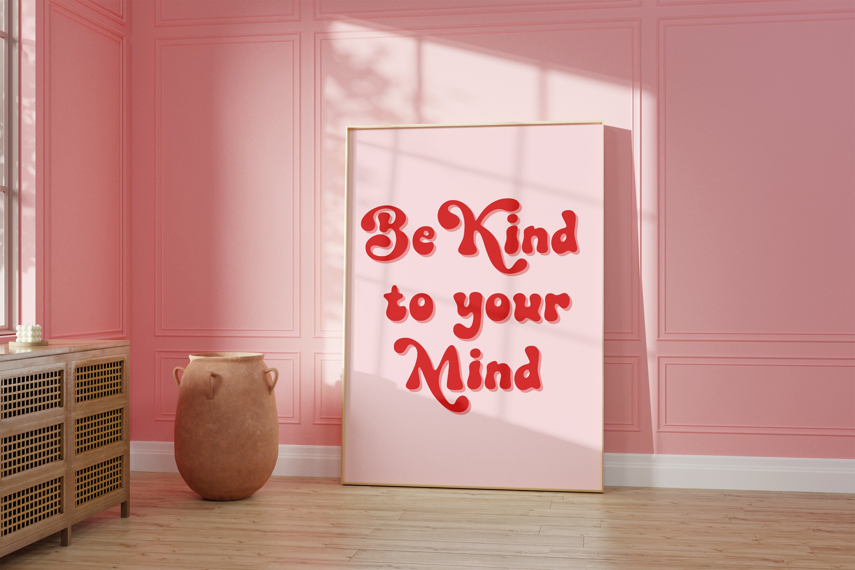 Be Kind to Your Mind Mental Health Poster, Positivity Manifestation ...