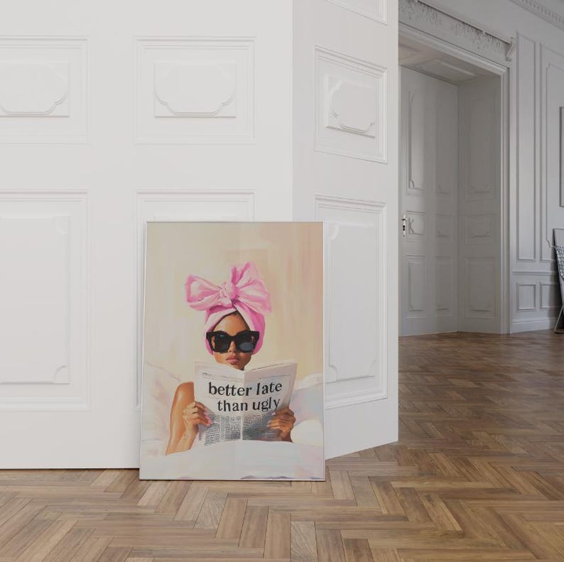 Better Late Than Ugly Print: Preppy Newspaper Wall Art (digital ...