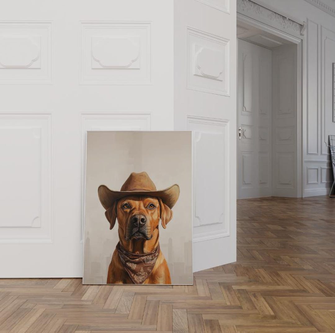 Ridgeback Dog Cowgirl Hat Print, Rhodesian Ridgeback Neutral Aesthetic ...