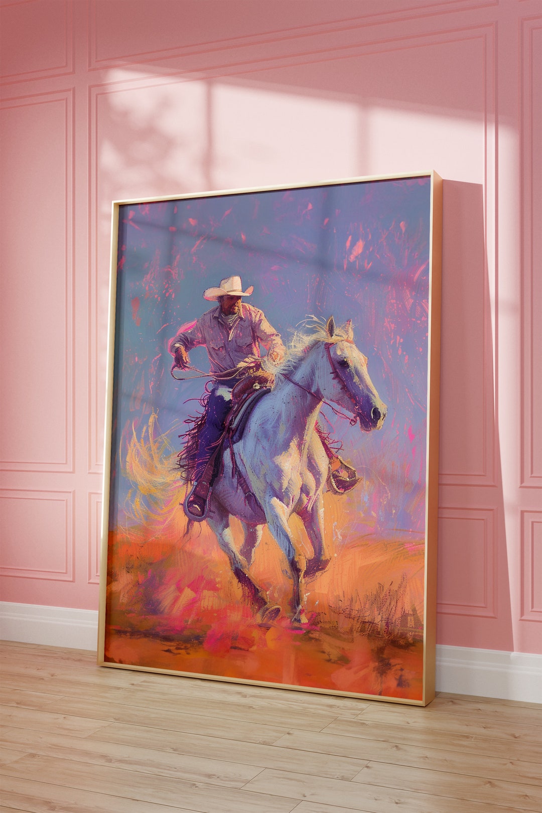 Vintage Cowboy Bronc Rider Art: Western Style Poster (digital Download ...