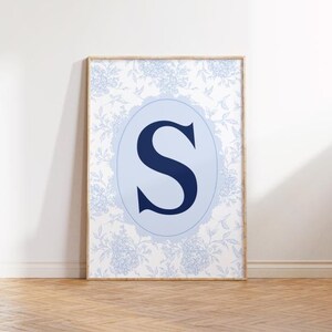Custom Initial Poster, Preppy Initial Decor, Preppy Dorm Decor ...