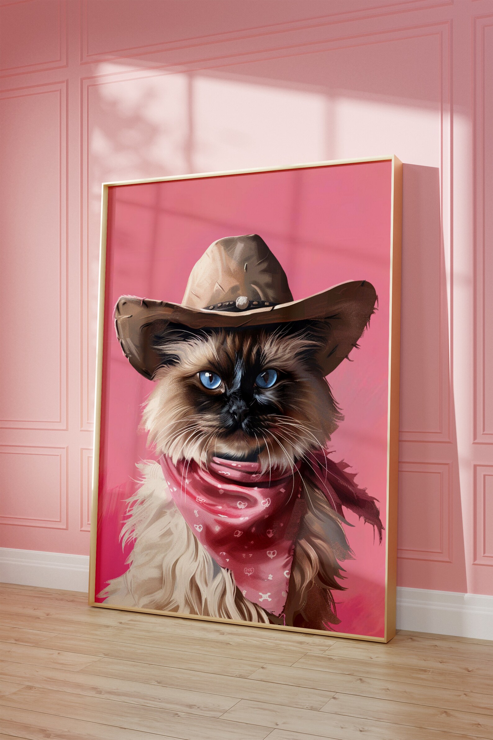 Ragdoll Cat Cowgirl Hat Print: Funky Western Art (digital Download) - Etsy
