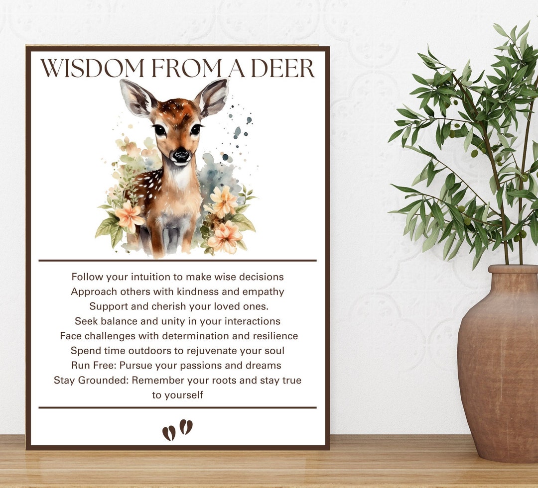 Wisdom From a Deer Digital Download Poster Gift for Home Nursery ...