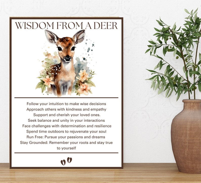 Wisdom From a Deer Digital Download Poster Gift for Home Nursery ...