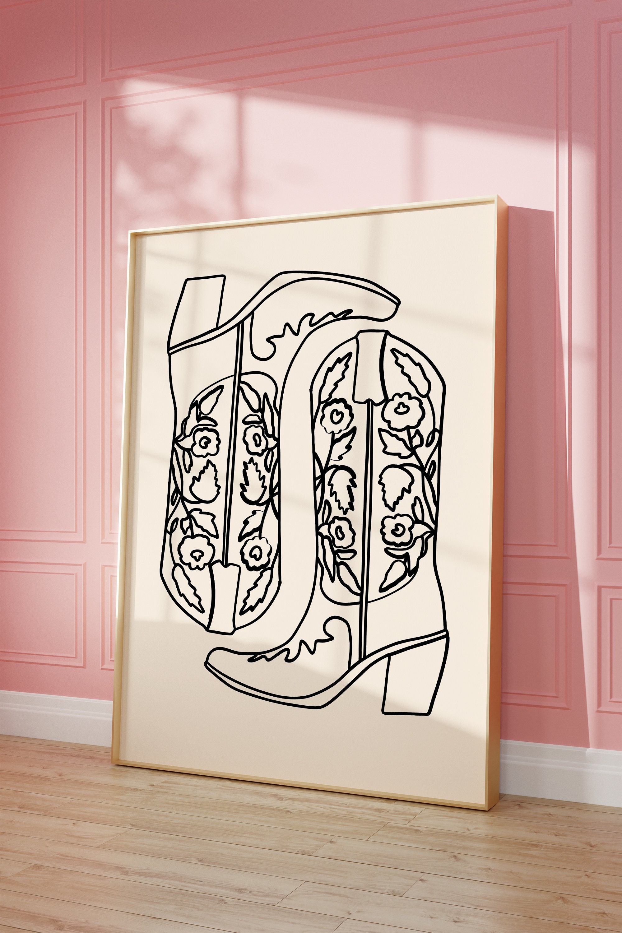 Cowgirl Cowboy Boots Art Print Western Art Print Preppy - Etsy
