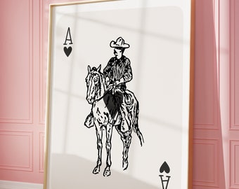 Cowboy Playing Card Digital Download Vintage Cowboy, Rodeo Cowboy ...