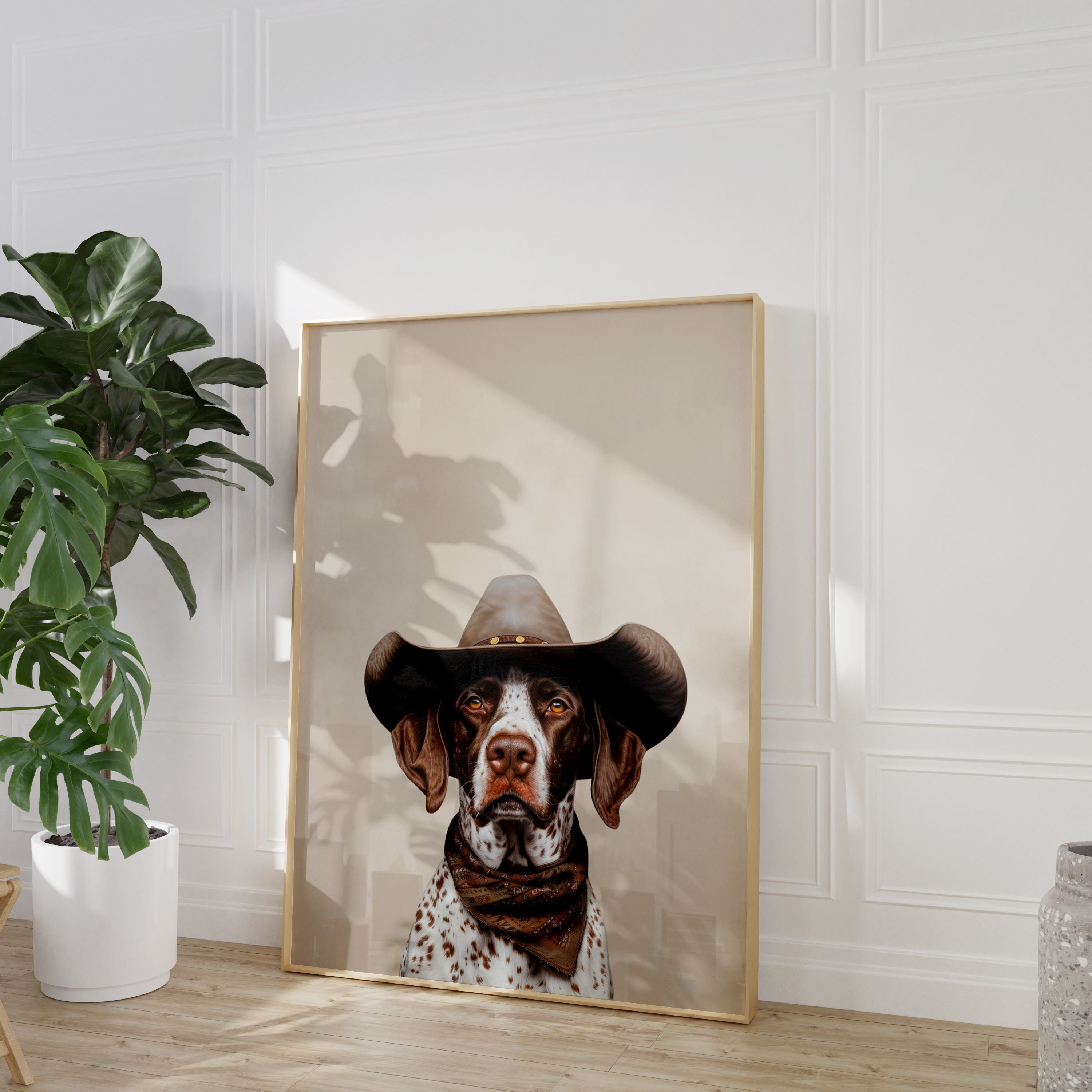 Dog Cowgirl Hat Print: Western German Short Haired Pointer (digital ...