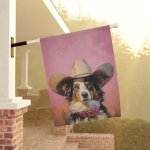 Australian Shepherd Cowboy Garden Flag: Western Dog Decor - Etsy